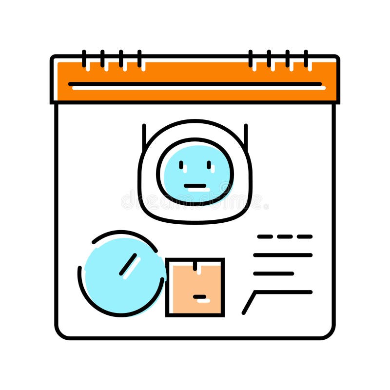 Delivery Scheduler Autonomous Color Icon Vector Illustration Stock ...
