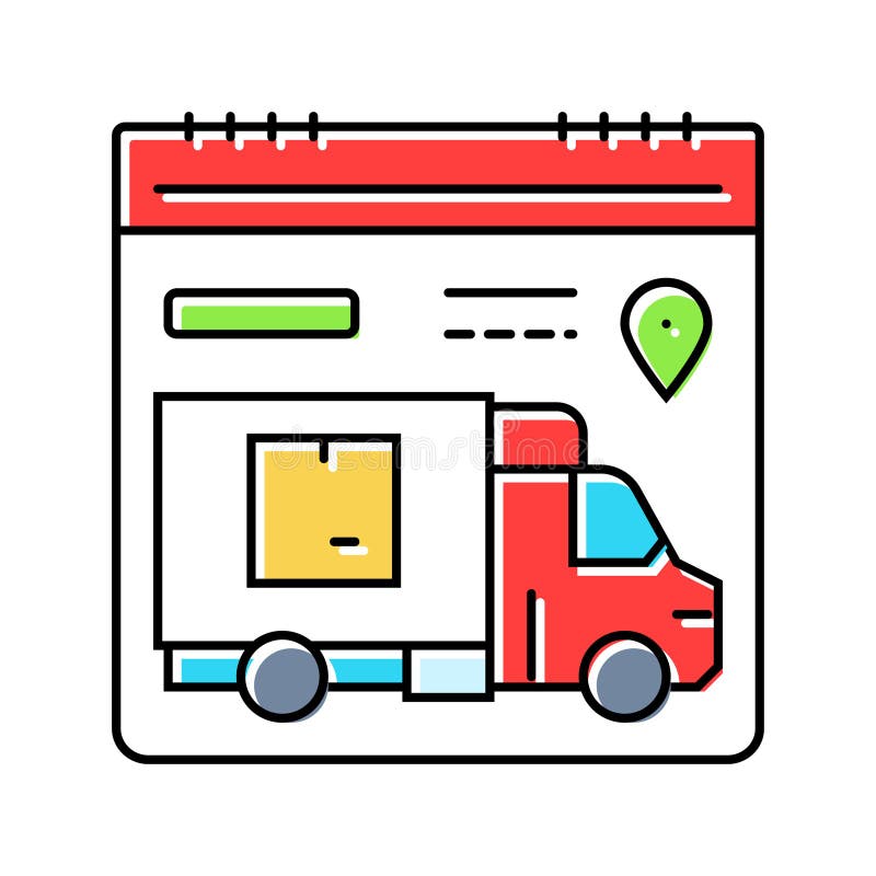 Delivery Scheduling Logistic Manager Color Icon Vector Illustration ...