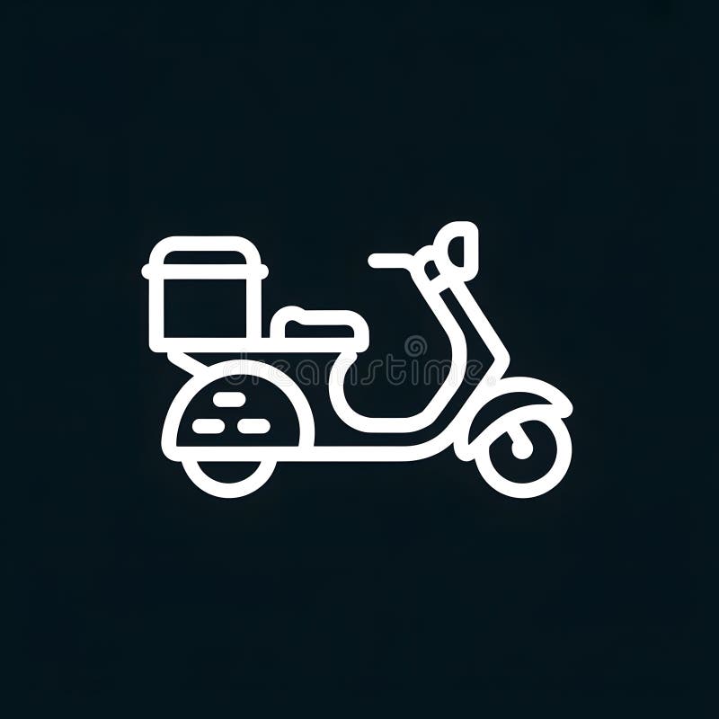 Delivery Scooter Icon with Package Ready for Dispatch Stock Vector ...