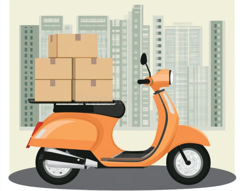 Delivery Scooters Offer a Transportation and Logistics Service with ...