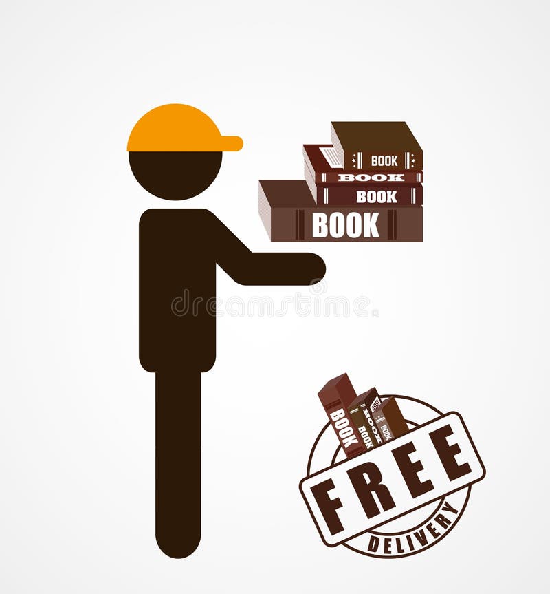 Delivery service books stock vector. Illustration of concept - 59944918