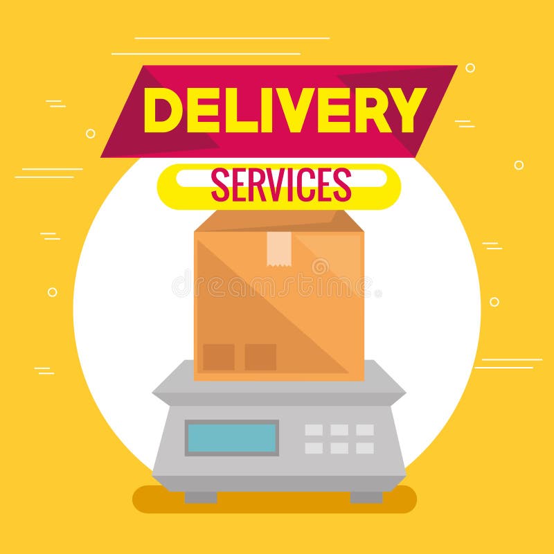 Scale Measure Weight with Boxes Delivery Service Stock Vector ...