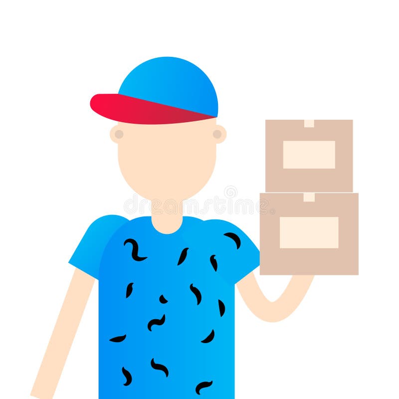 Delivery Service with Courier and Package Tracking Vector Flat ...