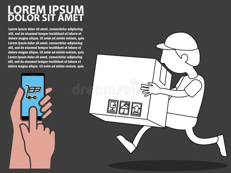 Delivery Service and Courier Parcel Collection Flat Stock Vector ...
