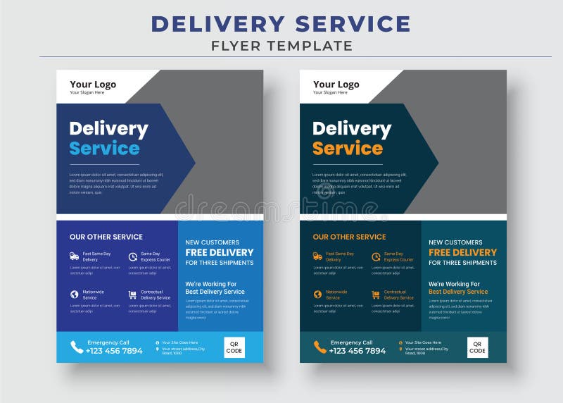 Delivery Service Flyer, Fast Delivery Flyer, we Deliver Courier Flyer ...