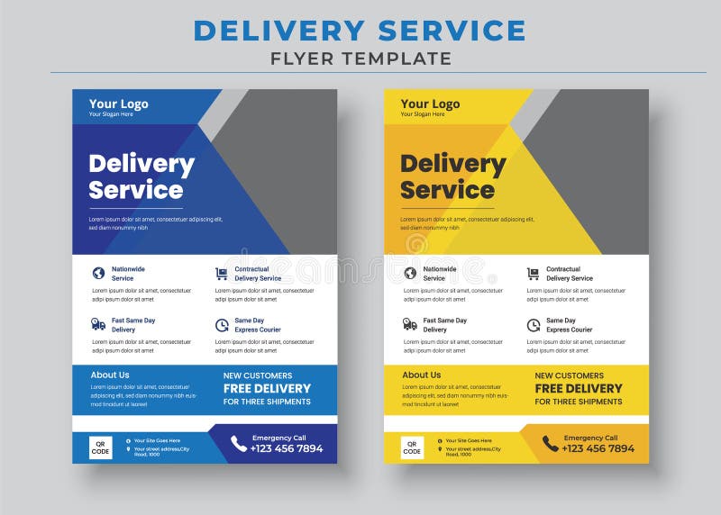 Delivery Service Flyer, Fast Delivery Flyer, we Deliver Courier Flyer ...