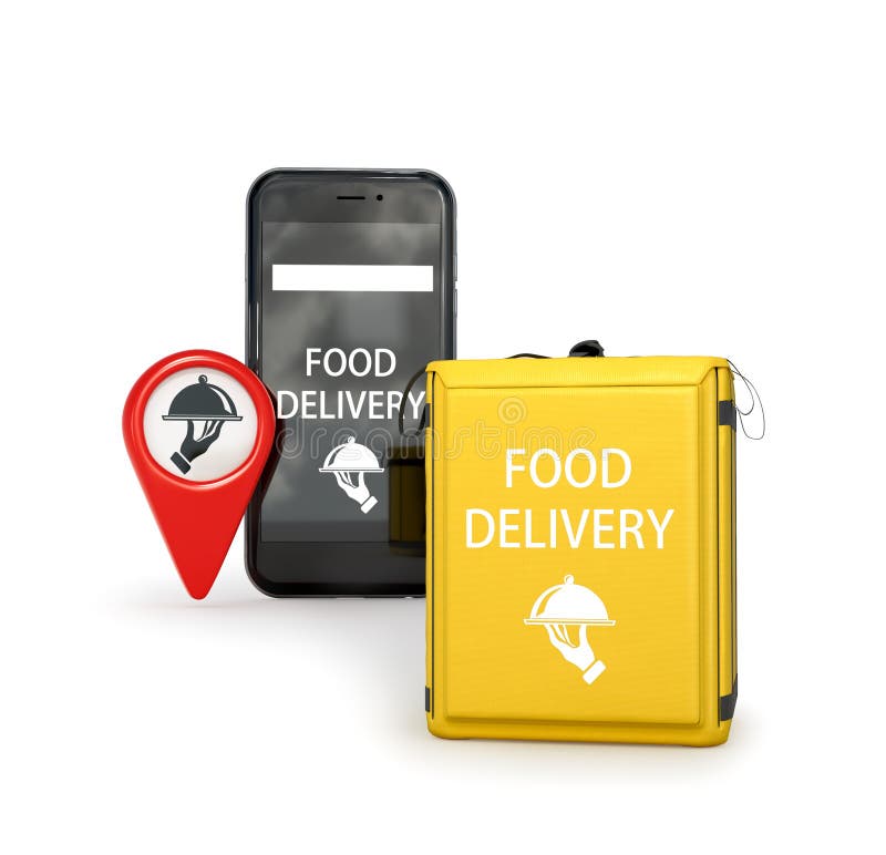 Delivery Service, Food. Mobile Application Stock Illustration ... Delivery Service, Food. Mobile Application Stock Illustration ...