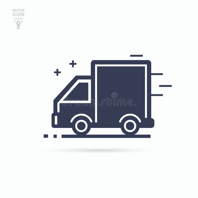 Express Delivery Truck Front View. Delivery Service. Vector ...