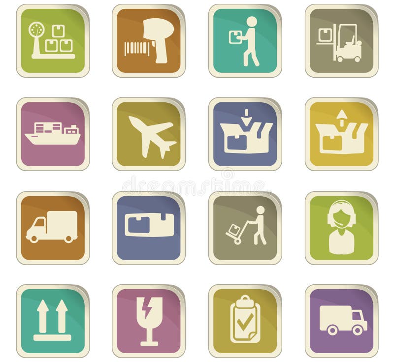 Delivery service icon set stock illustration. Illustration of freight ...