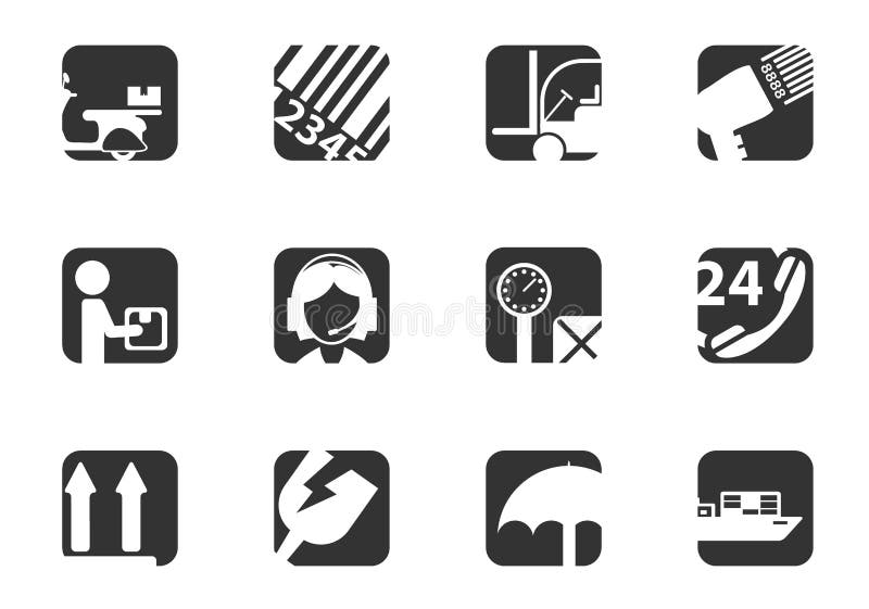 Delivery service icon set stock vector. Illustration of mail - 223060772