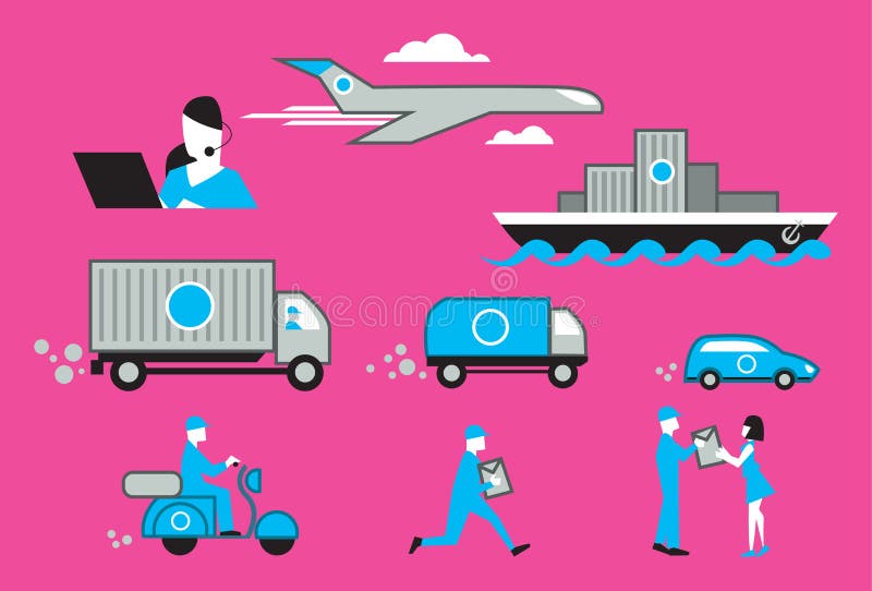 Delivery Service Infographic Stock Vector - Illustration of ship ...