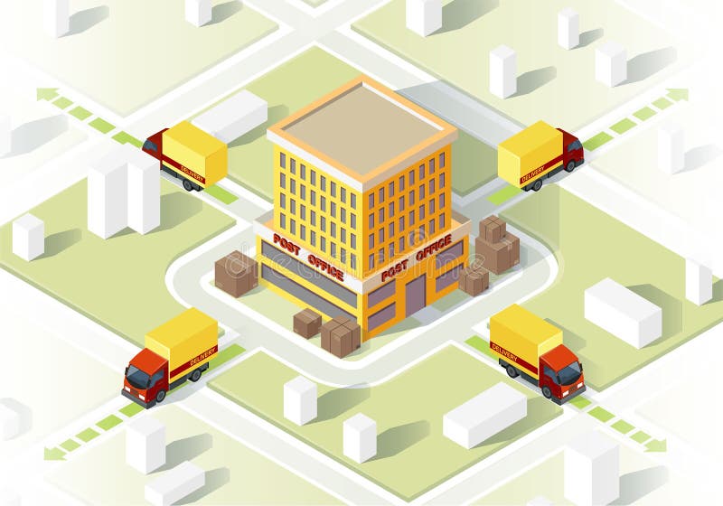 Delivery Service Isometric Vector Illustration Stock Vector ...