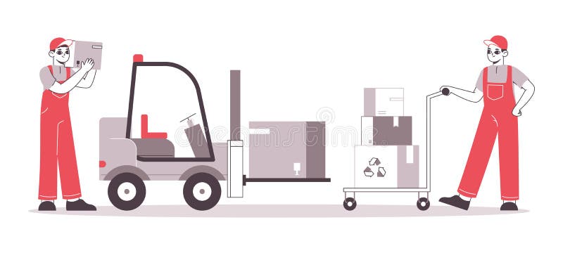 Delivery Service Logistics Workers, Warehouse Team. Outline Delivery ...