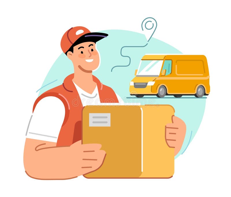 Delivery Service, Moving. Logistics and Wholesale Concept. Loader with ...