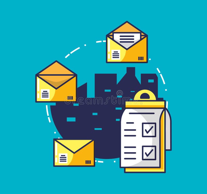 Delivery Service Order and Icons Stock Vector - Illustration of ...