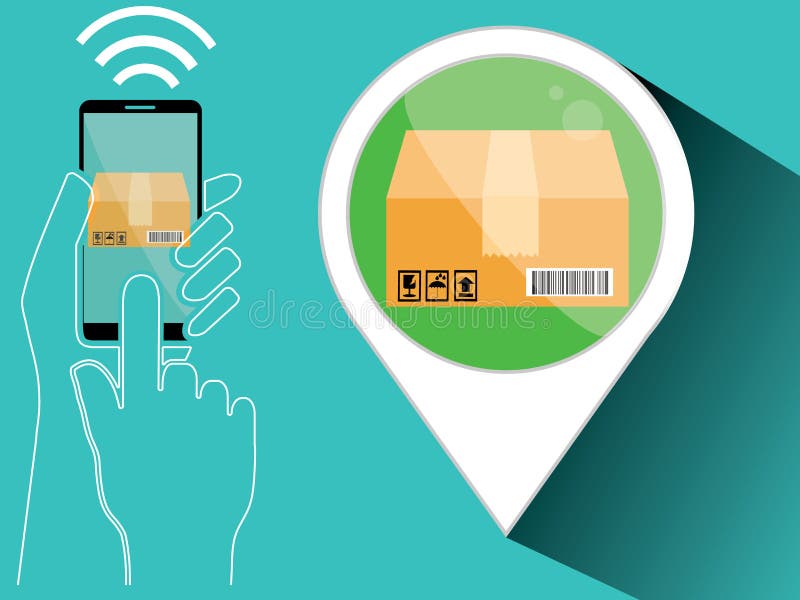 Delivery Service and Report Parcel Point Flat Stock Vector ...