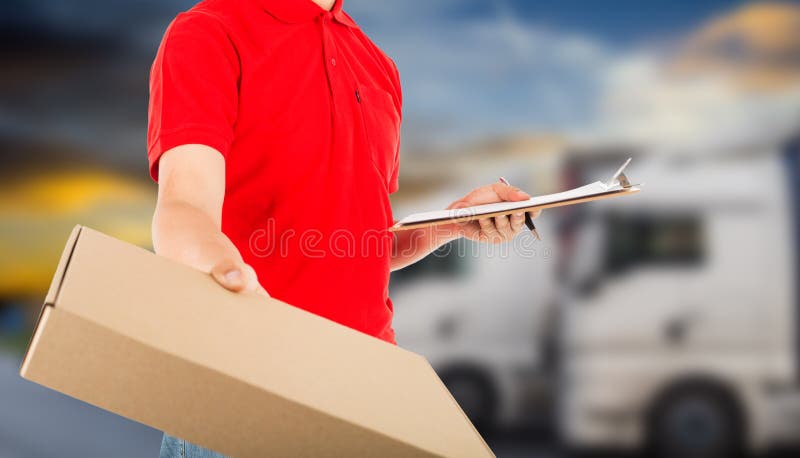 Delivery Service To Customer Stock Image - Image of adult, carton: 73160959