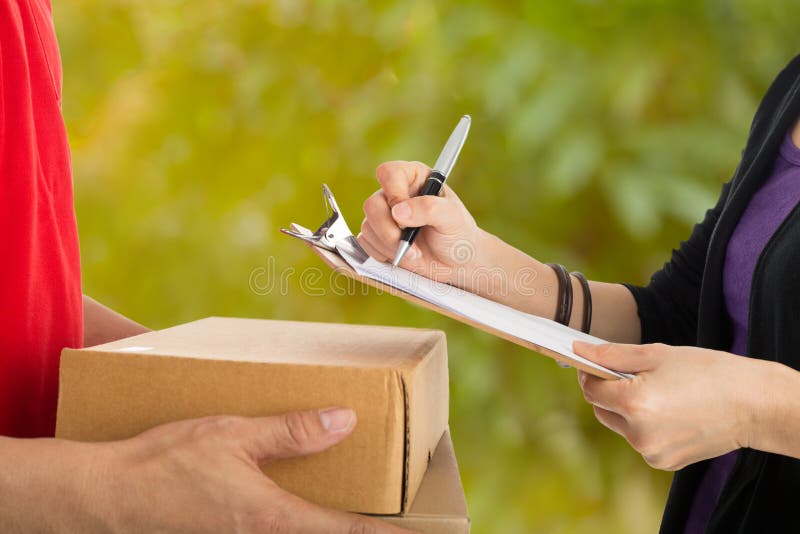 Delivery Service To Customer Stock Image - Image of mail, background ...
