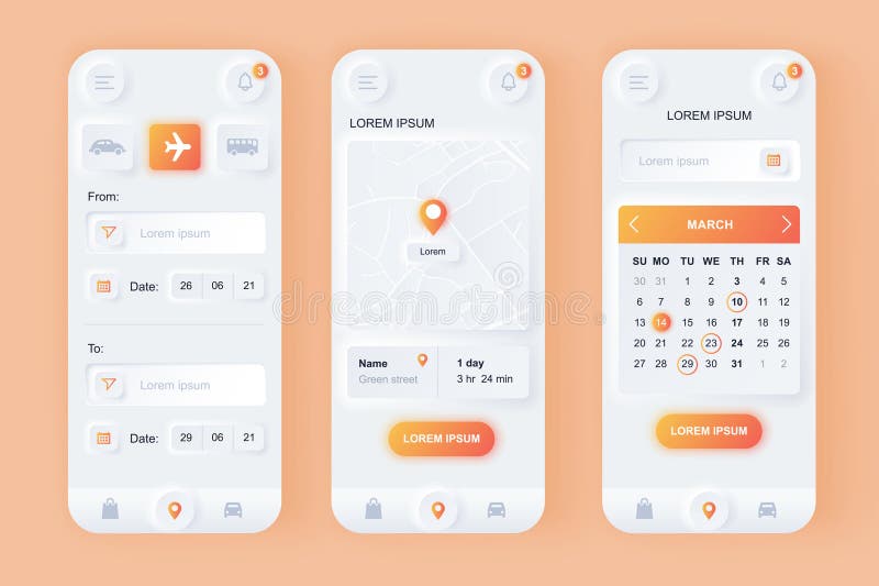 Delivery Service Unique Neomorphic Design Kit. Express Delivery ...