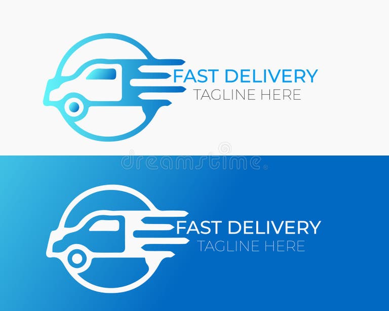 Delivery Service Vector Logo Design, Fast Delivery Van in Two Colors ...