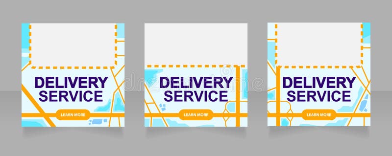 Delivery Service Web Banner Design Template Stock Vector - Illustration ...