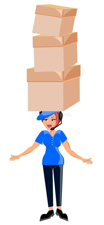 Delivery woman stock vector. Illustration of sharp, call - 50915548