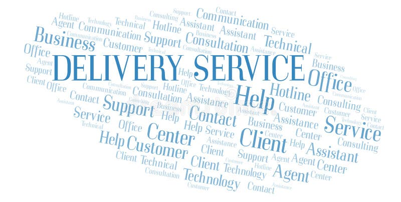 Delivery Service Word Cloud Stock Illustration - Illustration of center ...