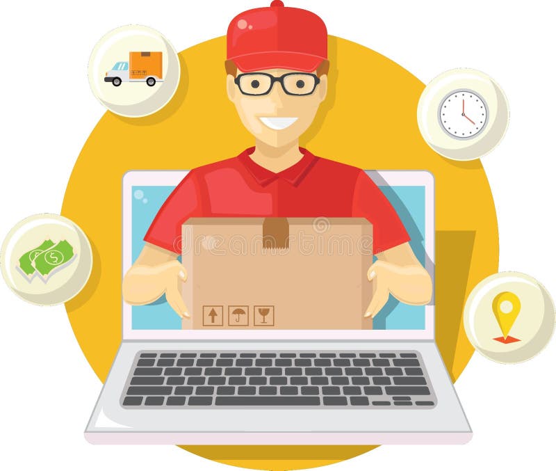 Delivery Services Concept. Vector Illustration Decorative Design Stock ...