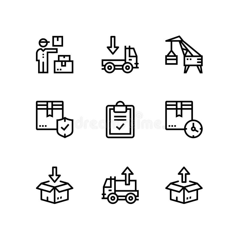 Delivery, Shipment, Cargo Icons for Web and Mobile Design Pack 5 Stock ...