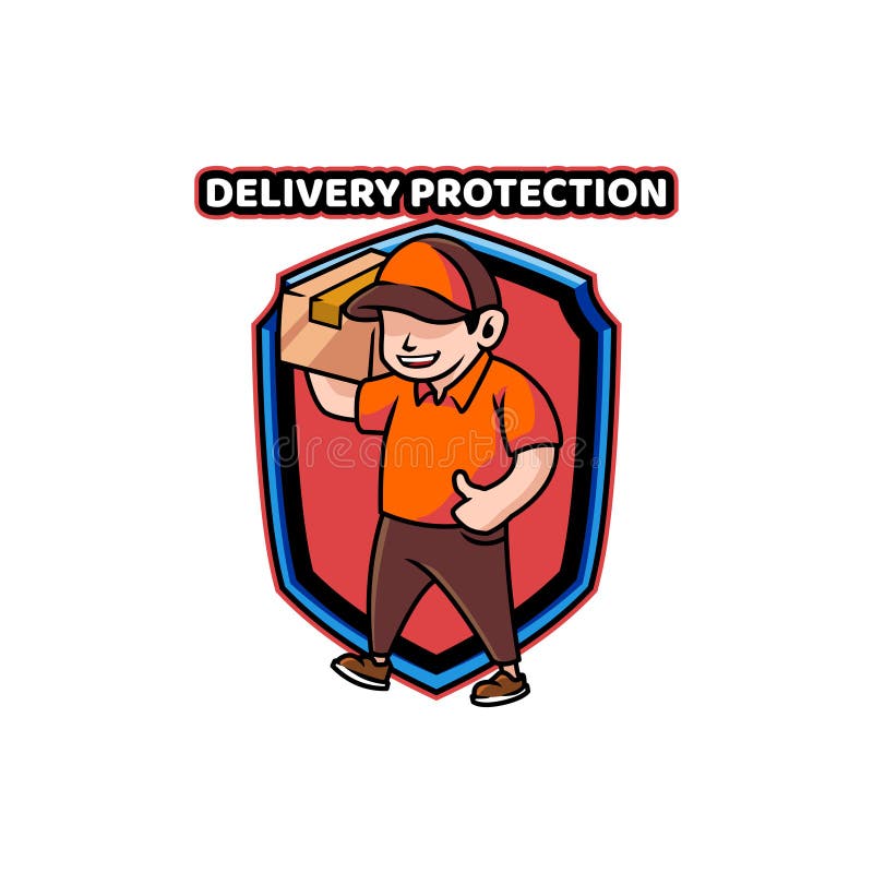Delivery Shipping Protection Box Shield Deliver Guy Stock Illustration ...