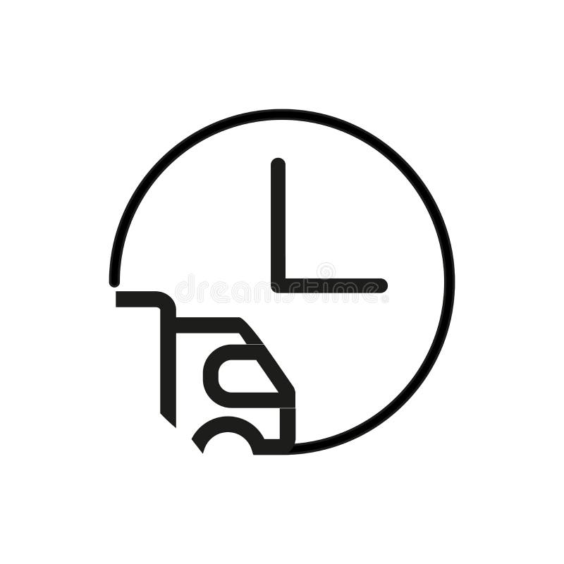 Delivery Sign Logo, Clock with a Car Illustration Stock Vector ...