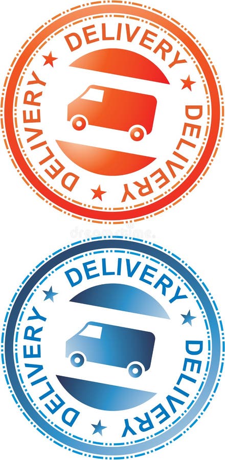 Delivery Sign Orange and Blue Stock Illustration - Illustration of ...