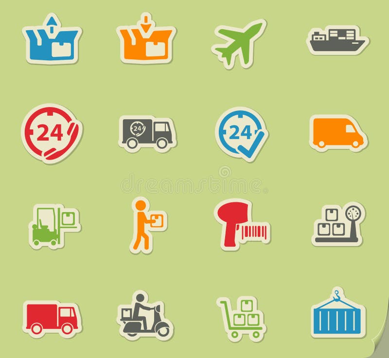 Delivery simply icons stock illustration. Illustration of forklift ...