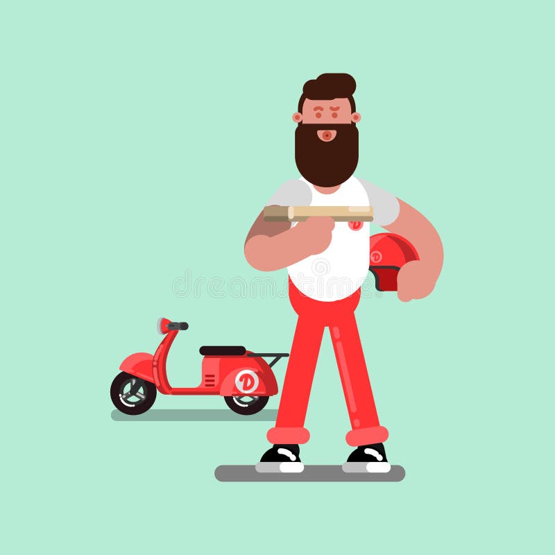 Delivery sketch boy stock vector. Illustration of door - 110661872