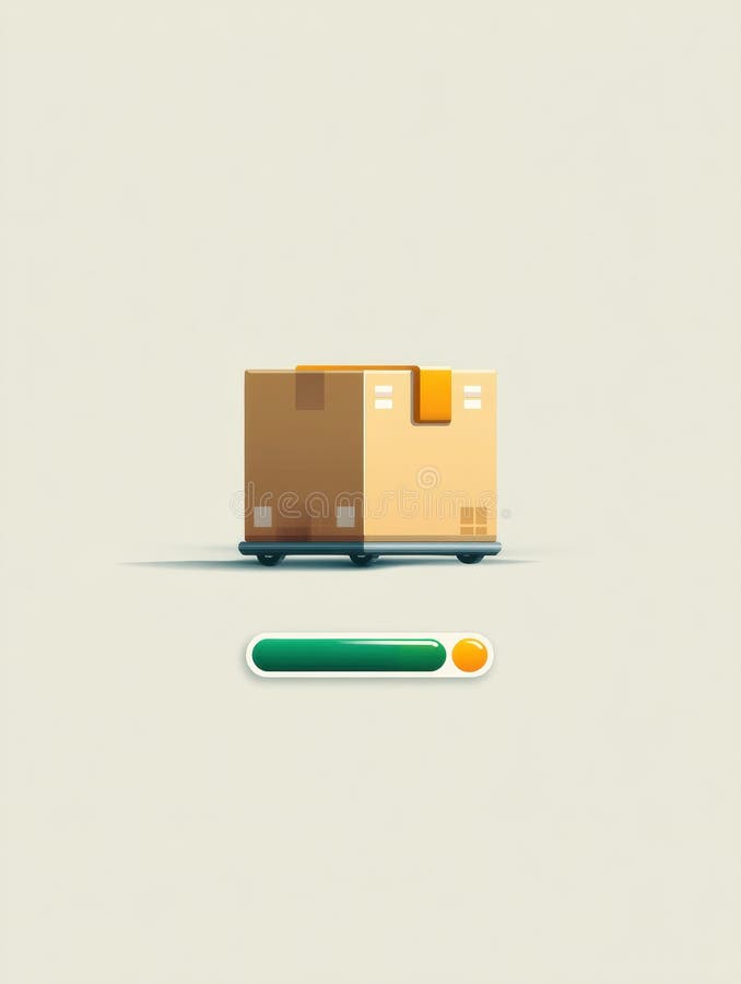 Delivery Status Bar with Animated Progress Illustration and Bright ...