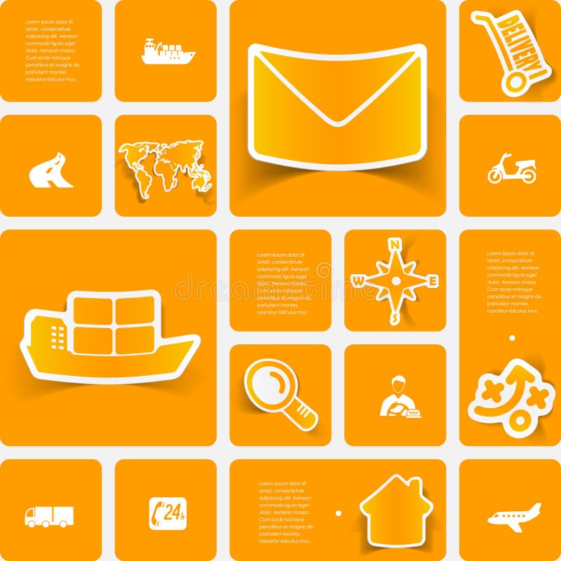 Delivery Sticker Infographic Stock Vector - Illustration of layout ...