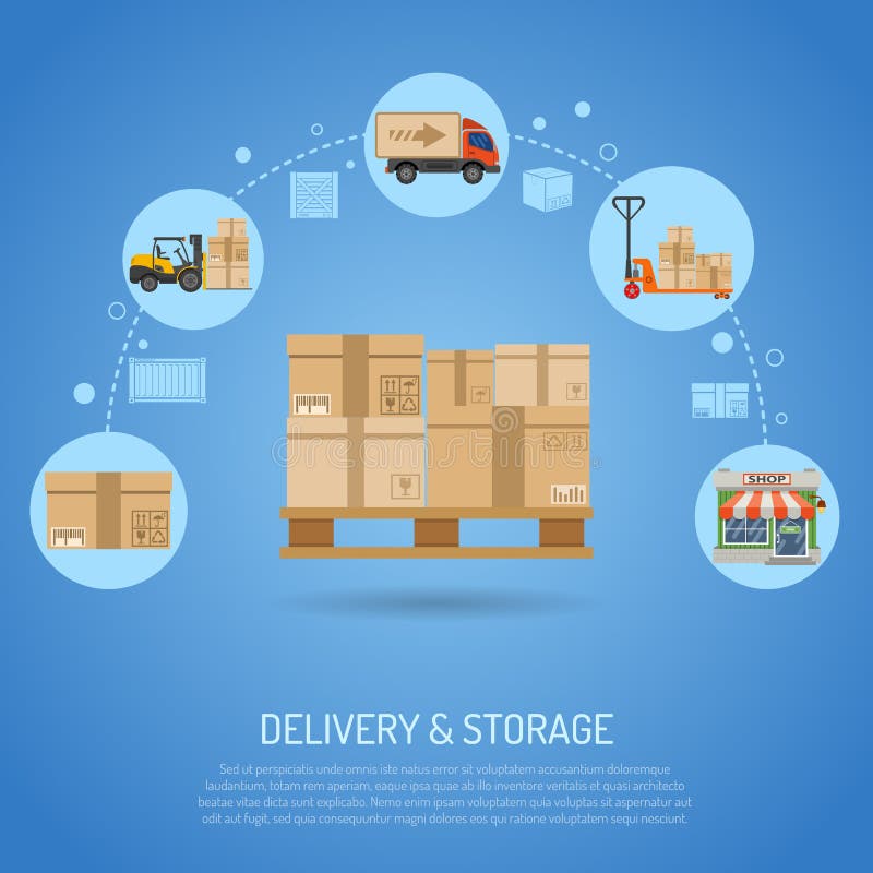 Delivery and Storage Concept Stock Vector - Illustration of shipping ...