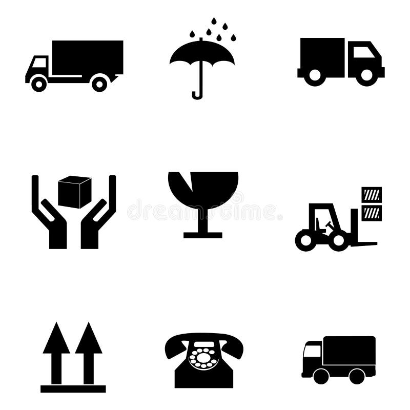 Delivery Symbols stock vector. Illustration of equipment - 60889554