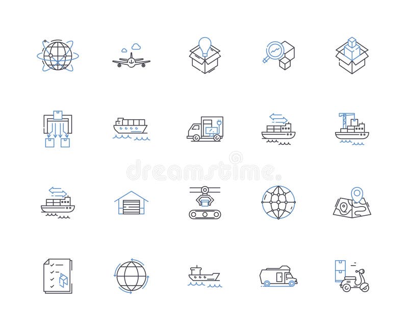 Delivery System Line Icons Collection. Dispatch, Logistics, Courier ...