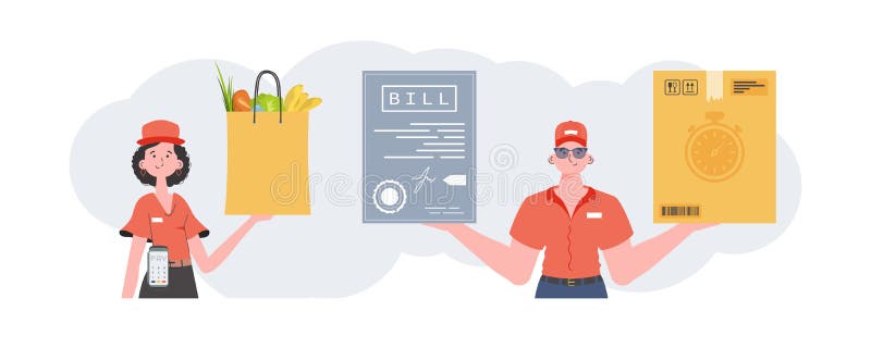 Delivery Team. Ready Made Poster on the Theme of Delivery. Trendy Style ...