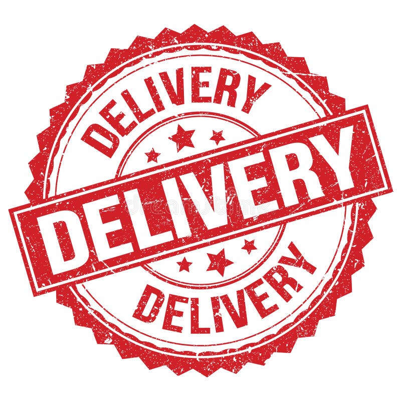 DELIVERY Text on Red Round Stamp Sign Stock Illustration - Illustration ...