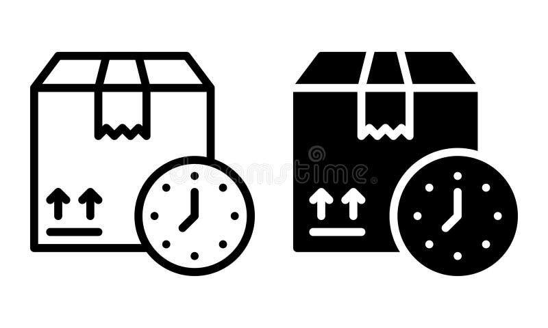 Delivery Time Icon with Outline and Glyph Style. Stock Vector ...