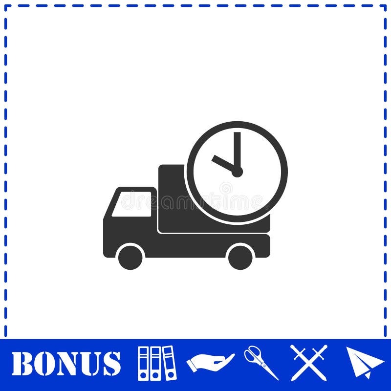 Delivery time icon flat stock vector. Illustration of minimal - 155279563