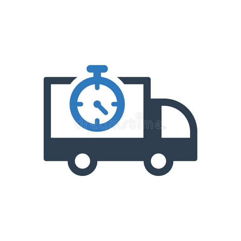 Delivery on Time Symbol. Clock and Truck Icon. Design Template Vector ...