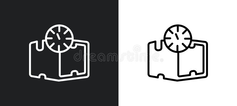 Delivery Time Outline Icon in White and Black Colors. Delivery Time ...