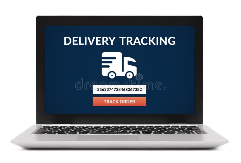 Delivery Tracking Concept on Laptop Computer Screen on Wooden Ta Stock ... Delivery Tracking Concept on Laptop Computer Screen on Wooden Ta Stock ...