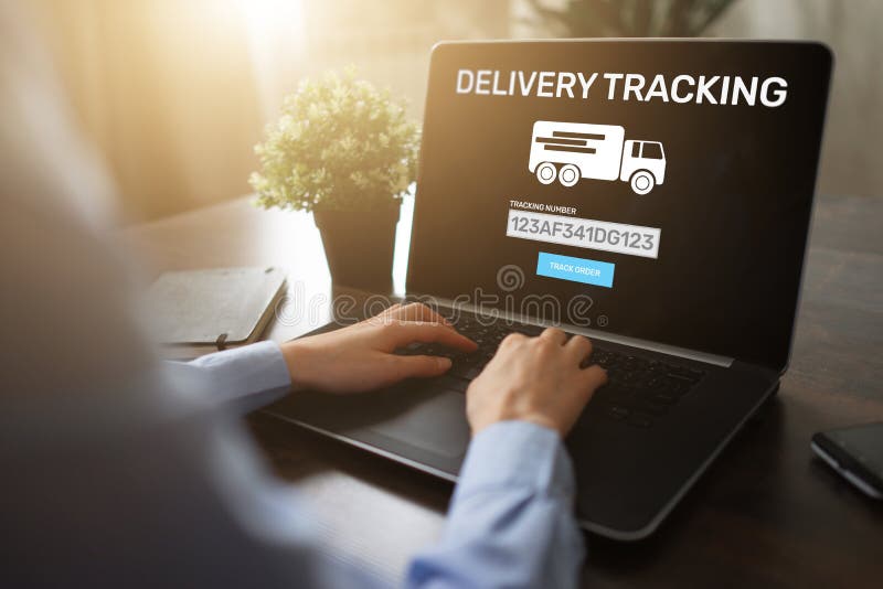 Delivery Tracking Form on Device Screen. E-commerce and Business ...