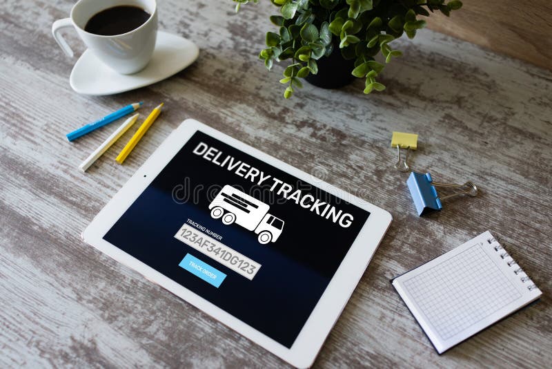 Delivery Tracking Form on Device Screen. E-commerce and Business ...