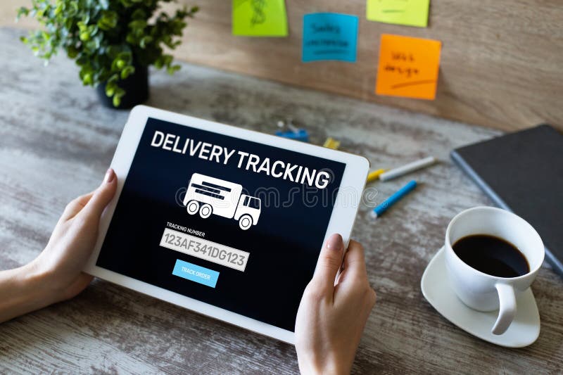 Delivery Tracking Form on Device Screen. E-commerce and Business ...