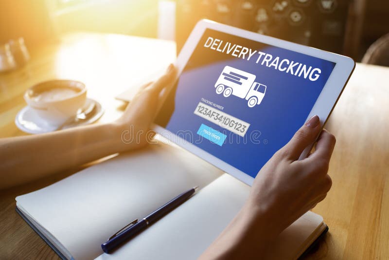Delivery Tracking Form on Device Screen. E-commerce and Business ...
